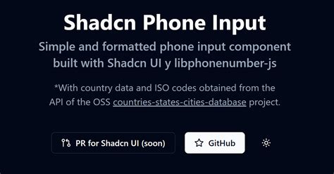 Shadcn Phone Input Accessible Phone Input All Shadcn