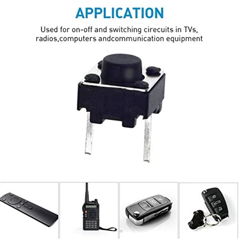 Snapklik Com 20 Pcs 6mm 2 Pin Momentary Tactile Tact Push Button Switch Through Hole