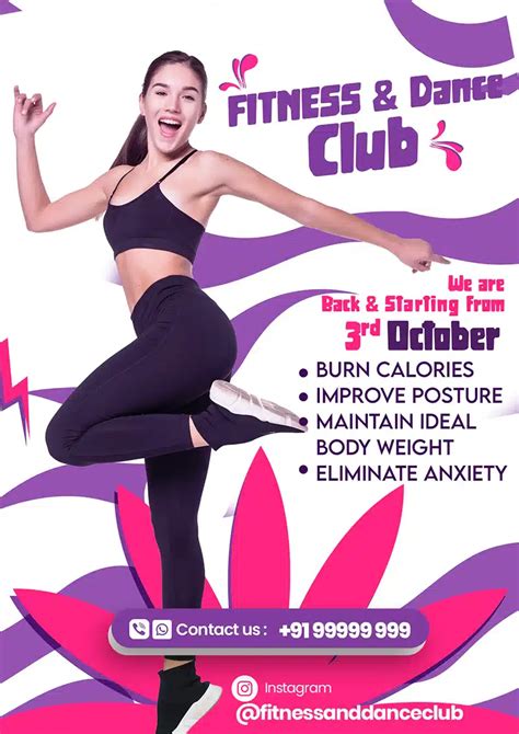 Stylish Zumba Gym Class Comeback Psd Template Dance And Fitness Promo