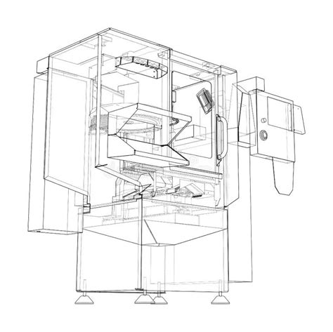 Metalworking Cnc Milling Machine Vector Stock Vector Illustration Of Workshop Industrial