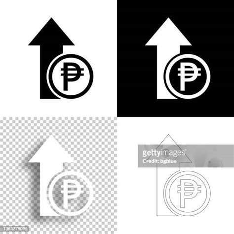 Peso Increase Icon For Design Blank White And Black Backgrounds Line