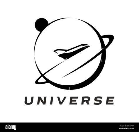 Spaceship Icon Of Space Rocket Or Galaxy Shuttle On Planet Orbit For