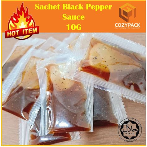🔥ready Stock🔥 [50pkts] Black Pepper Sauce Sachets Sos Lada Hitam Packet Kecil 10g Shopee Malaysia