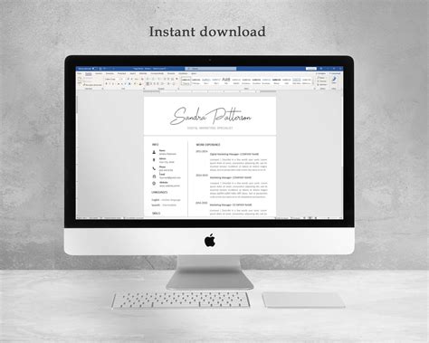 CV Template Word CV Template Professional Modern Resume Etsy