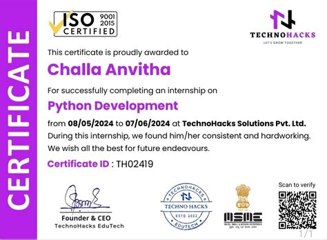anvitha challa on linkedin internship pythondevelopment