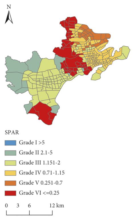 The Geographic Patterns Of Spatial Access Ratio Spar With Different
