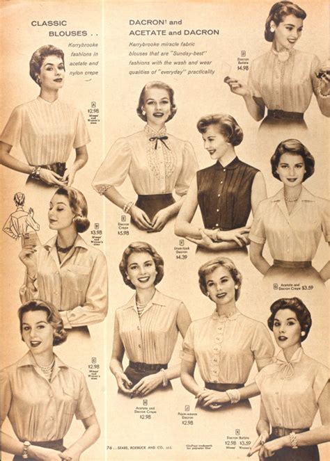 1950s Tops And Blouse Styles 50s Fashion History