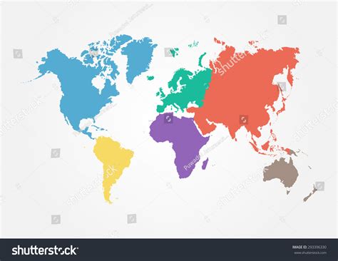 2 Thousand Map World Different Colored Continents Royalty Free Images
