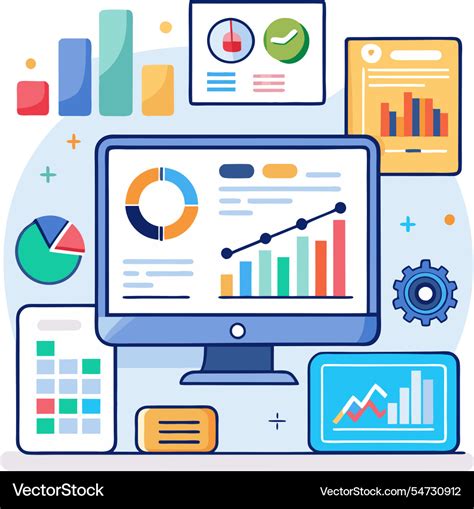 Uiux Infographic With Data Analysis Dashboard Vector Image