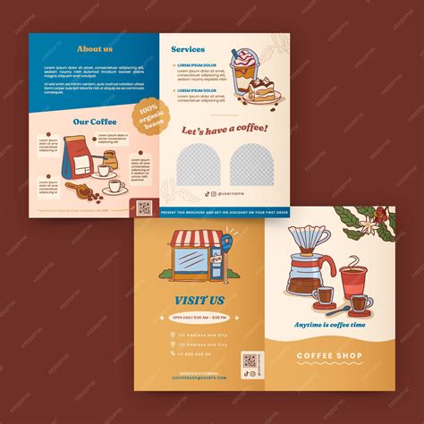 Free Vector Coffee Shop Brochure Template Design