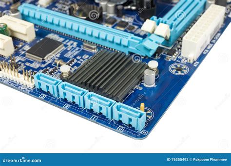 Close Up On SATA Connector On Motherboard PC Stock Photo CartoonDealer Com