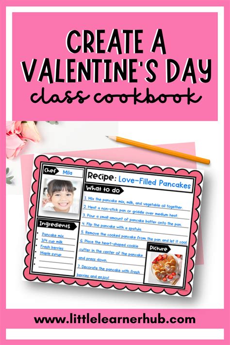 Valentines Day Class Cookbook Activity Little Learner Hub