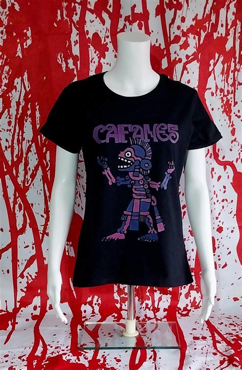 Caifanes Rock Mexicano Logo Azteca Black T Shirt For Women Dtp