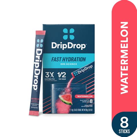 Dripdrop® Watermelon Fast Hydration Electrolyte Drink Mix Packets 8 Pk
