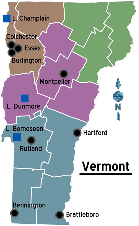 Map Of Vermont Regions •