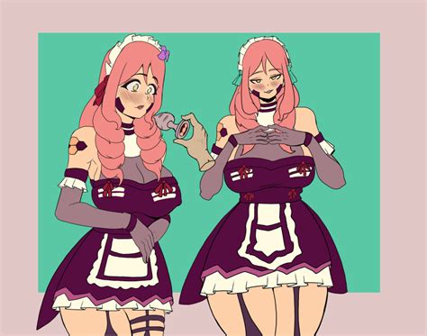 Rule 34 Bewitching Thighs Big Breasts Black Lipstick Buttplug Dark Skin Flat Colors Freckles