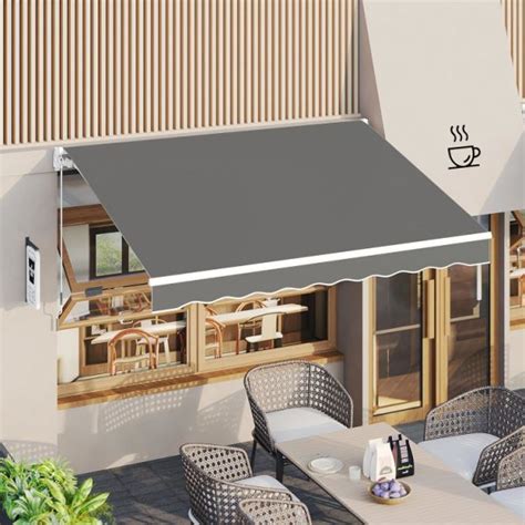 Dropship 13×8 Manual Retractable Awning Sun Shade Patio Awning Cover