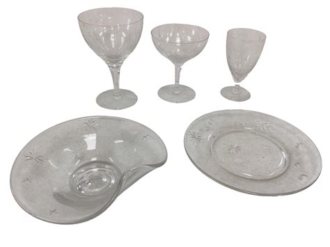 Lot Starburst Pattern Glass