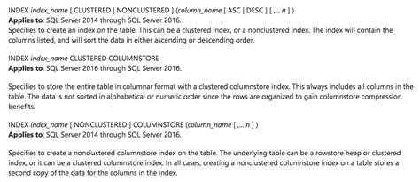 Sql Server Clustered Index Creation Fail On Table Creation Database