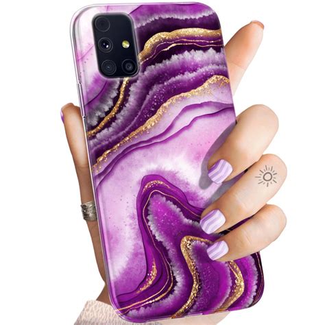 Etui Do Samsung M31s Wzory Różowy Marmur Purpura Róż Marmur Obudowa