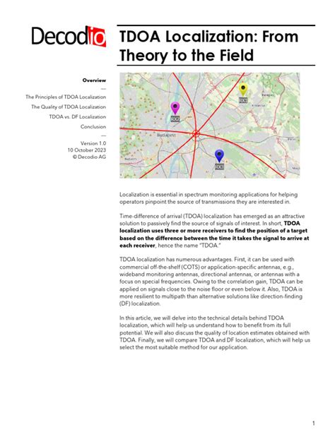 Tdoa Localization From Theory To The Field V1 0 Pdf Accuracy And