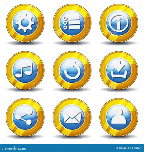 Gold Icons For Ui Game Stock Vector Illustration Of Cartoon 43560814