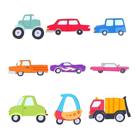 Toy Car Set Cartoon Illustration 58398993 Vector Art At Vecteezy