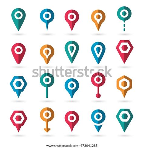 vector colorful map pointer icons set stock vector royalty free