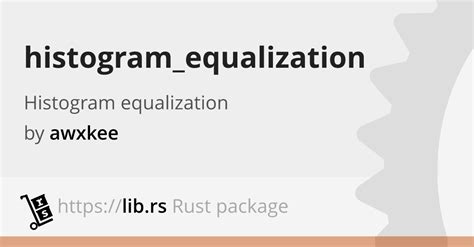 histogram equalization — rust image library lib rs