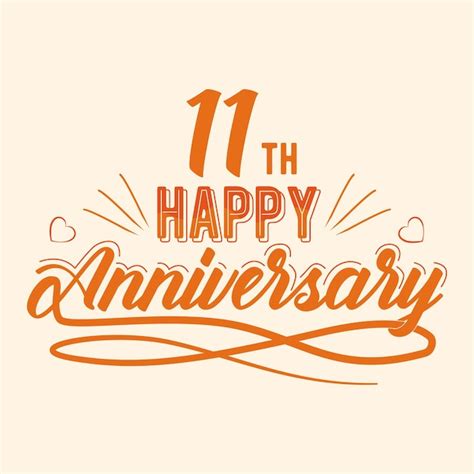 Premium Vector 11th Happy Anniversary Eleven Years Anniversary