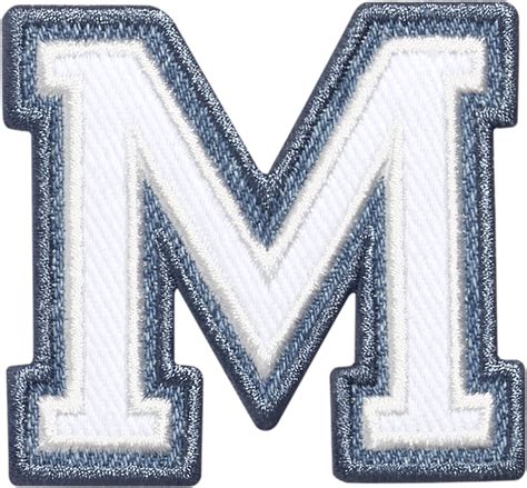Denim Varsity Letter Patch M Varsity Letter Patches Lettering