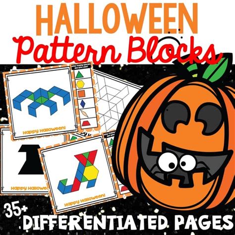 Halloween Pattern Block Mats Blocks Center Activity By The Joyful Journey