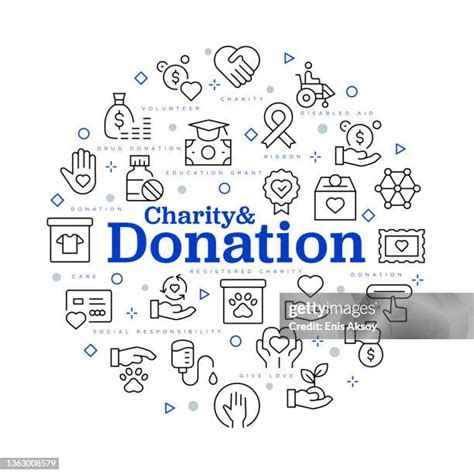 Charity And Donation Concept Vector Design With Icons And Keywords High