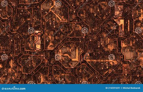 Cyberpunk Circuit Board Background Design Template Abstract Technology Vector Illustration With