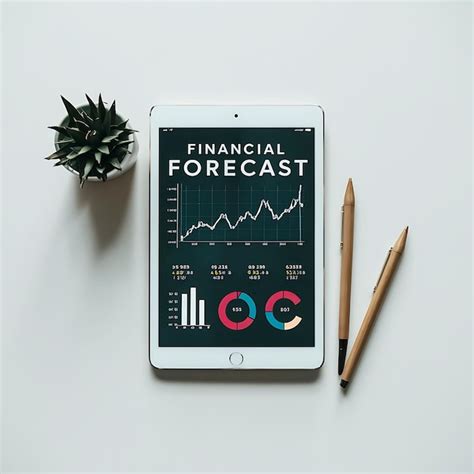 Financial Forecast Visualization On Tablet With Graphs And Data Premium Ai Generated Image