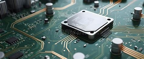 Close Up Of A Circuit Board Merging With Organic Cells Symbolizing Biotech Fusion Stock