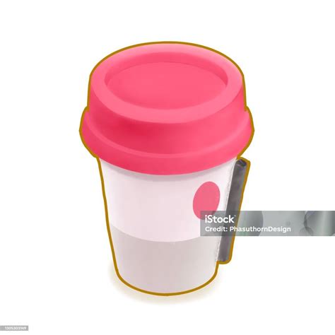 카페 음료 핫 라떼 커피 핑크 페이퍼 컵 용 테이크 아웃 아침 식사 음료 Isometric 만화 아이콘 래스터 3d 일러스트 0명에 대한 스톡 벡터 아트 및 기타 이미지