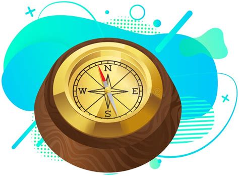 Compass Instrument Isolated Navigation Orientation Stock Vector