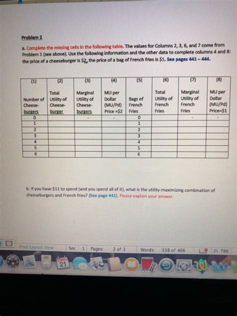 Solved Complete The Missing Cells In The Following Table