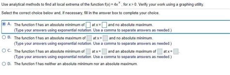 solved use analytical methods to find all local extrema of