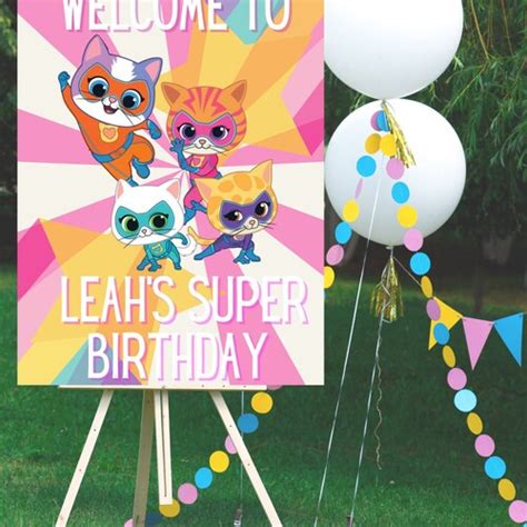 Super Kitties Invitation Super Kitties Birthday Super Kitties Etsy
