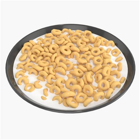 3d Model Bowl Of Honey Cheerios With Milk Turbosquid 1988038
