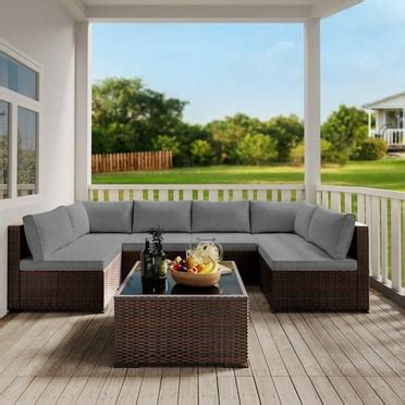 Vicluke 7 Piece Outdoor Patio Furniture Set Metal Rattan Wicker