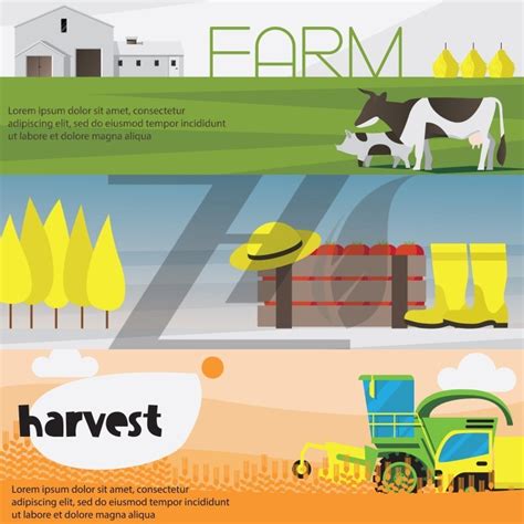 دانلود وکتور مجموعه بنر های طرح مزرعه دانلود رایگان فایل لایه باز