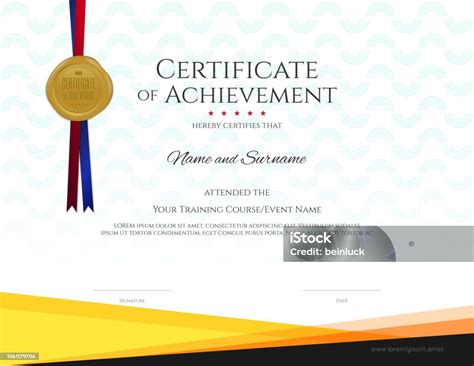 우아한 테두리 프레임 졸업 또는 수료 디플로마 디자인 현대 인증서 템플릿 감탄에 대한 스톡 벡터 아트 및 기타 이미지 감탄