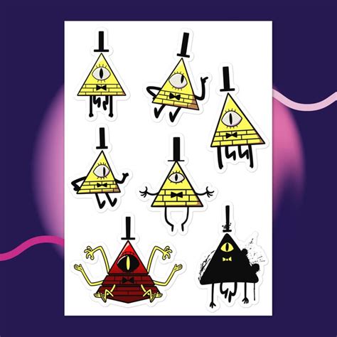 Gravity Falls Bill Cypher Sticker Sheet Etsy