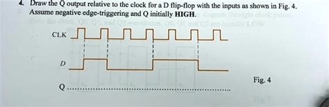 draw the q output relative to the clock for a d flip flop with the