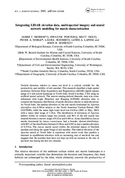 Pdf Integrating Lidar Elevation Data Multi‐spectral Imagery And