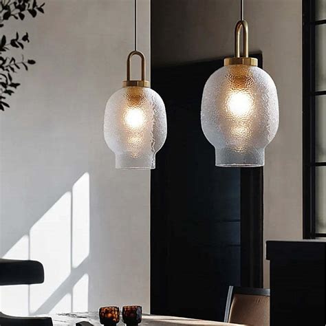 Homdiy Modern Pendant Light Frosted Glass Simple Kitchen Pendant Lamp