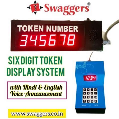 Swaggers 6 Digit Token Display System With English And Hindi Voice